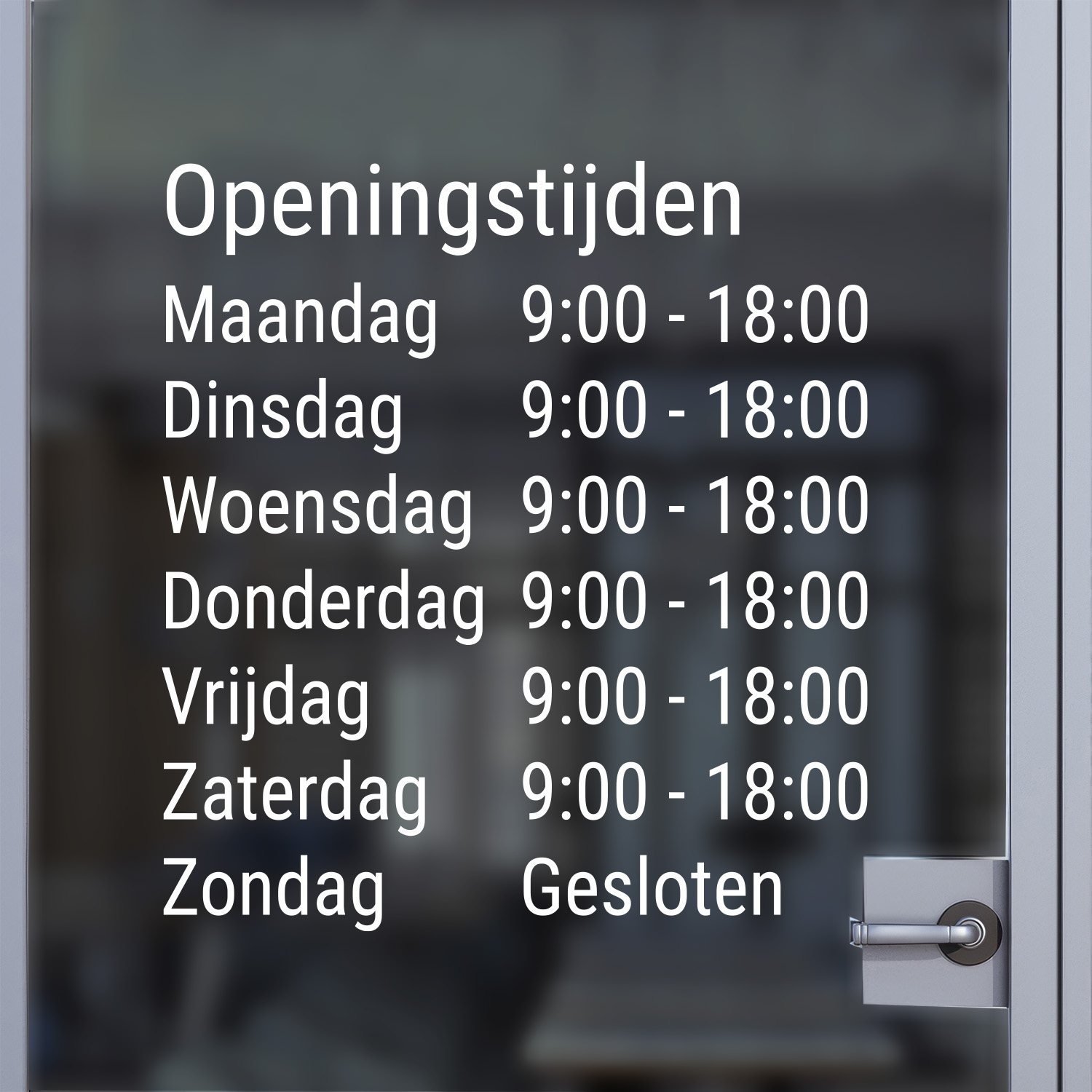 Openingstijden sticker v.a. 14.95 - Stickers naar Jouw Wens