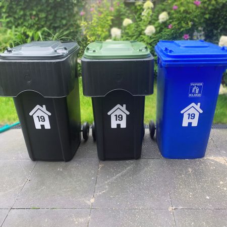 Container Sticker met Huisnummer? Goedkoopste Klikostickers > Wit of Zwart